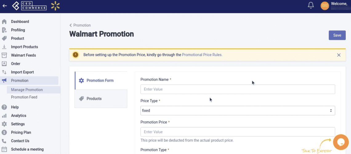 Bulk promotion on Walmart with CedCommerce’s Walmart Integration
